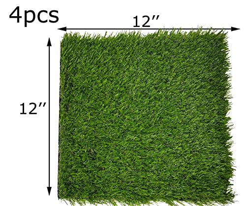 Hamiledyi Chicken Nesting Pads, Artificial Grass Rug Carpet Synthetic Turf Mats Nest Bedding for Chicken Coop Pet Garden Lawn 12"x12" (4PCS)