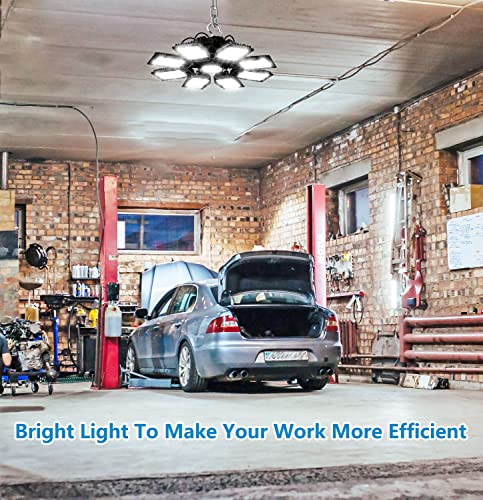 Fucoda LED Shop Light, 800W Equivalent, 35000 Lumen High Bay Light, Daylight White 250W, Non-Dimmable, Ceiling Hook Hanging Lighting with US Plug in Cord for Workshop Garage Barn Warehouse Lighting