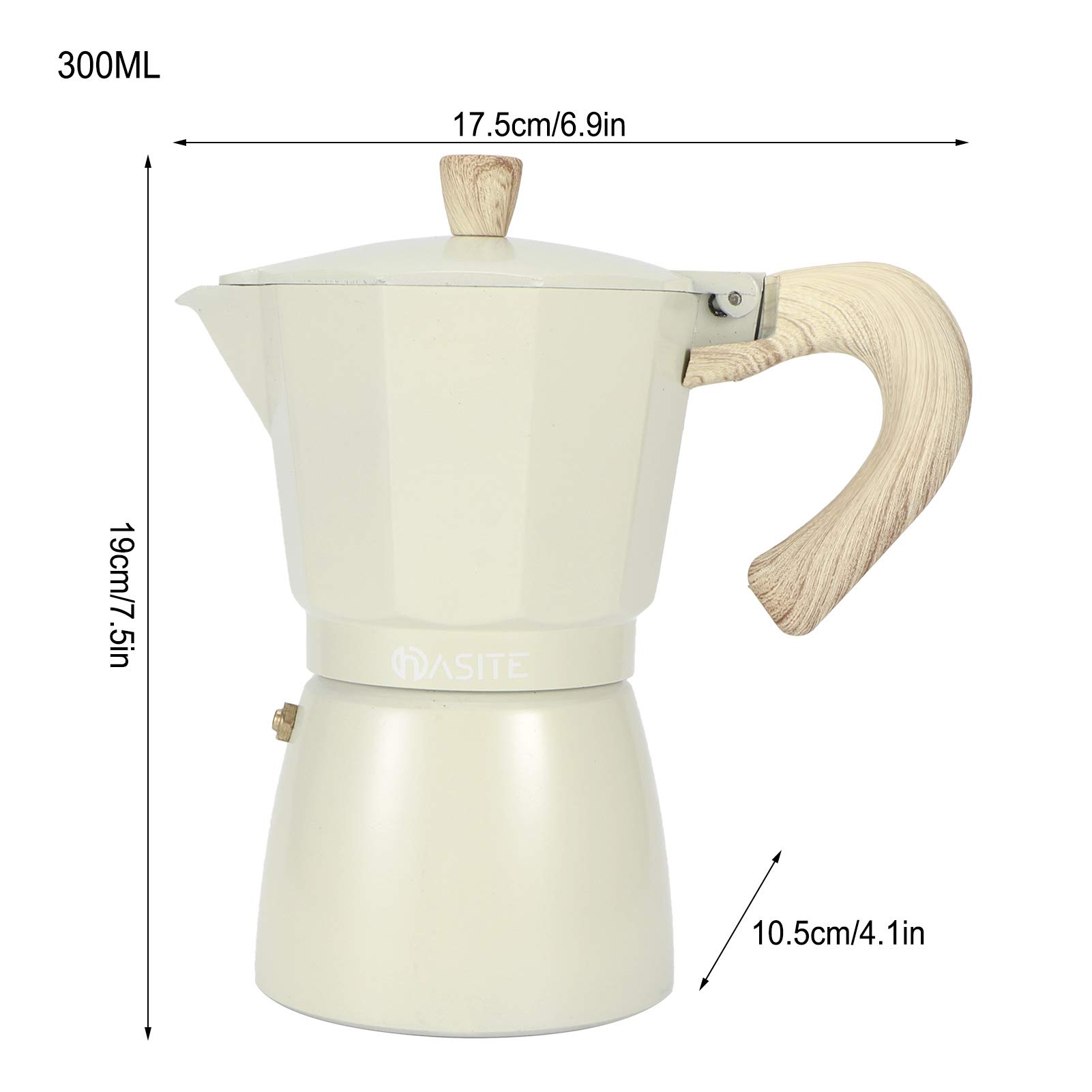 Faint Yellow Coffee Pot Ergonomic Coffee Maker without Hurting Hands for Office for Home(Seiko No. 6 pot 300ML light yellow)