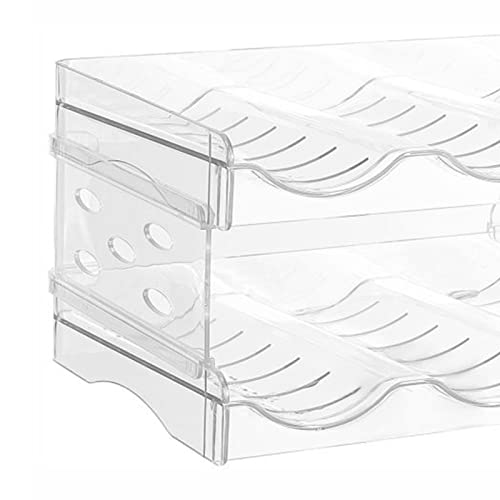 Hesitroad Bottle Storage Rack Stable Structure Pantry Fridge Drink Organizer 1 Set Anti-Crack Clear