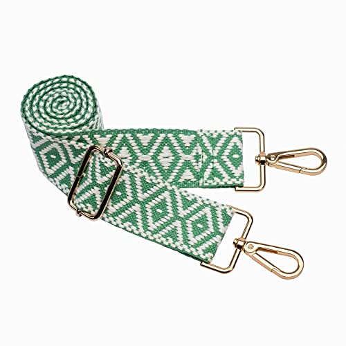 WanderFull Crossbody HydroBag - Water Bottle Holder - Quilted Bottle Bag - Water Bottle Carrier with Strap - Stylish Puffer Tote for Water Bottle (Green with Patterned Strap)