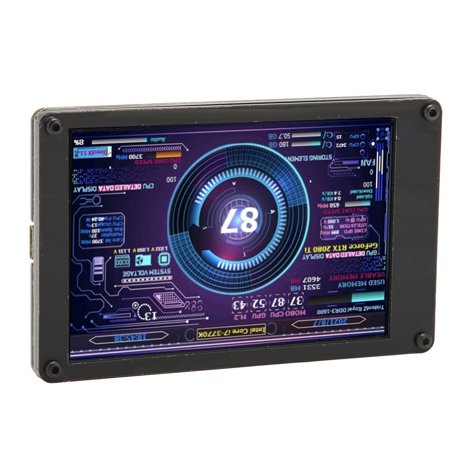 Heayzoki 3.5in Computer Temp Monitor, USB Mini Screen for AIDA64 PC CPU Sensor Panel Display,Computer Temp Monitor for Raspberry for Linux for Windows