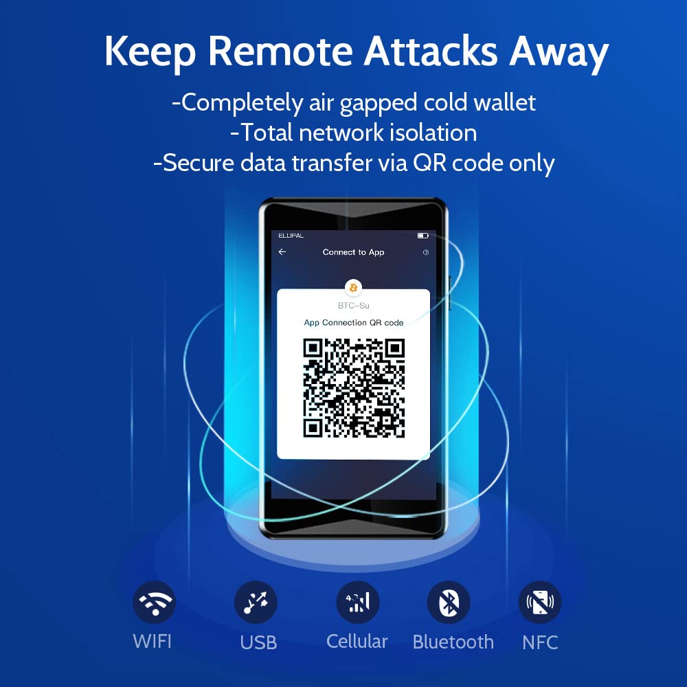 ELLIPAL Cryptocurrency Hardware Wallet - Cold Wallet Titan, Multi-Currency&Token Support, Anti-Disassembly&Tampering, Internet Isolated, Easy Exchange& Trade, Support BTC XRP ETH USDT and More Tokens