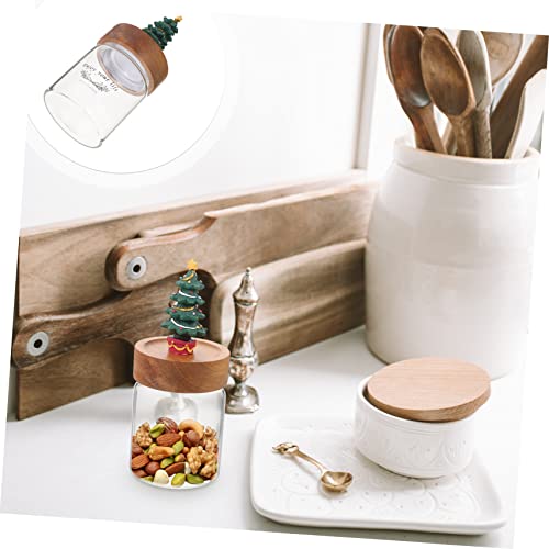 Garneck 3 Pcs Glass Storage Jar Container Miniture Decoration Clear Container Fruit Containers Jar with Lid Bulk Wrapped Candy Fruit Decor Crystals Decor Snack Bowl Resin Food