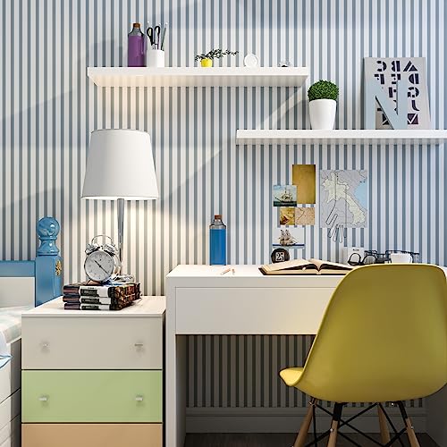 Striped Wallpaper Peel and Stick Wallpaper Boho Contact Paper for Cabinets Grey and White Wallpaper Line Modern Wallpaper for Bedroom Self-Adhesive Removable Wallpaper Boy Room Shelf Liner 17.3βΓ78.7β