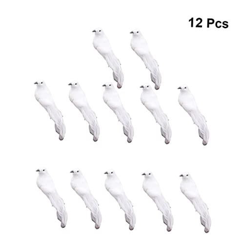 Garneck 36 Pcs Table Top Decor Desk Topper Christmas Decor Bird Ornament Bird Model Simulation Bird Desktop Bird Decor White Artificial Bird