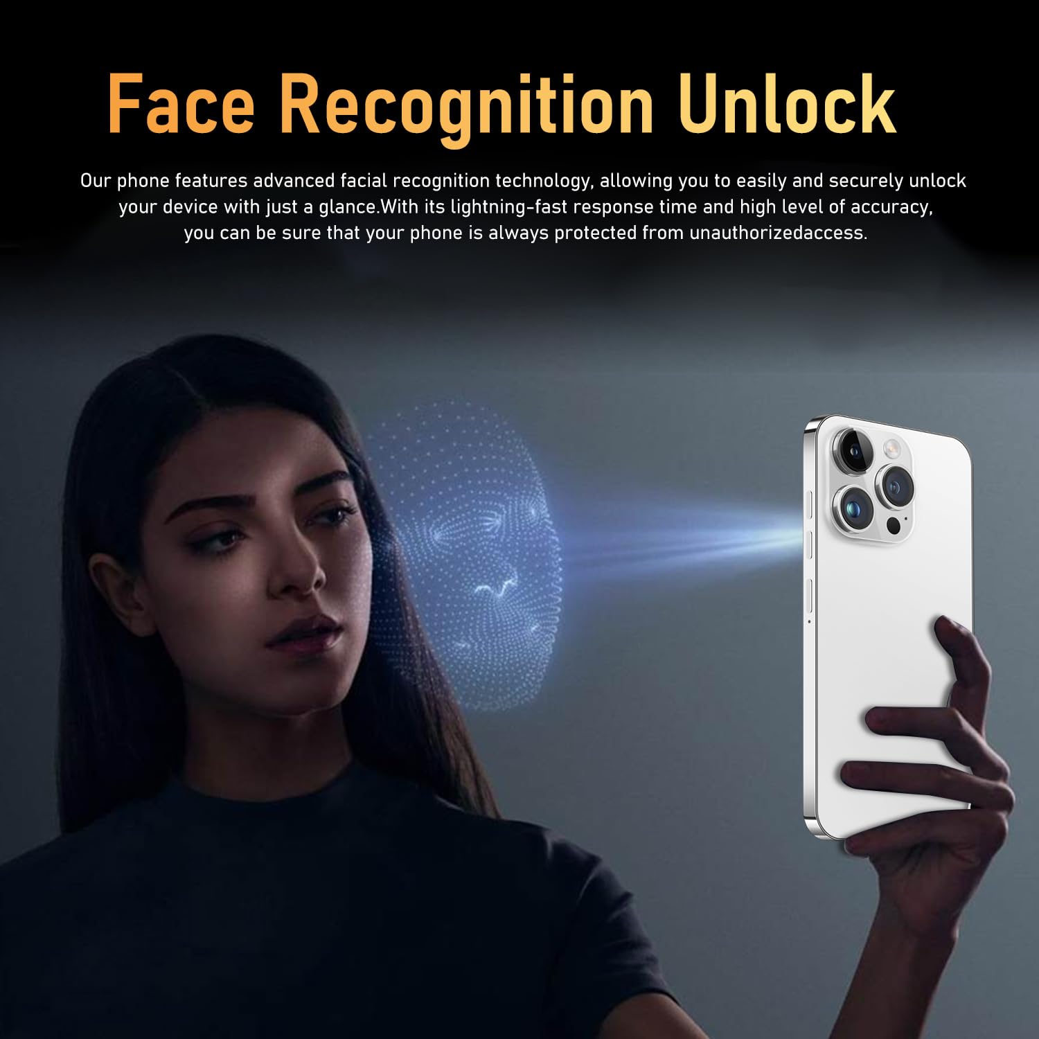 ExAchat A14 5G Unlocked Cell Phones, 6GB + 256GB, 8-Core, 6.82" HD Display Smartphone, Android 13.0, 6000 mAh,64MP + 24MP, Android Phones That Support Face/Fingerprint Recognition-White