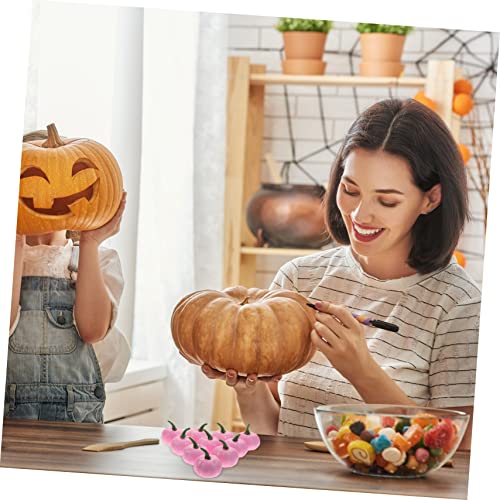 Garneck 48 Pcs Artificial Pumpkin Mini Pumpkins Pink Fall Decor Mini Fake Pumpkins Thanksgiving Pink Pumpkins Halloween Pumpkin Prop Pumpkin Model Simulation Pumpkin Decor Foam Autumn Set