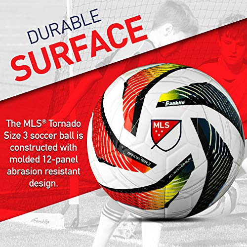 Franklin Sports MLS Tornado - Official Size 5 - Soft Cover - Weight Soccer Ball - Air Pump Included