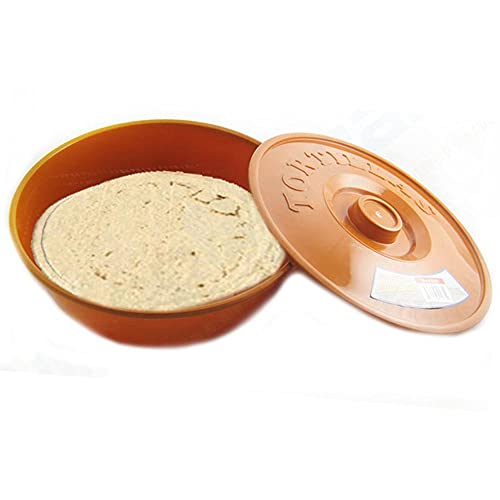 Generic Tortilla Container Keeper Microwave Warmer 8 inch Round Pita Taco Warm Flatbread New, Beige