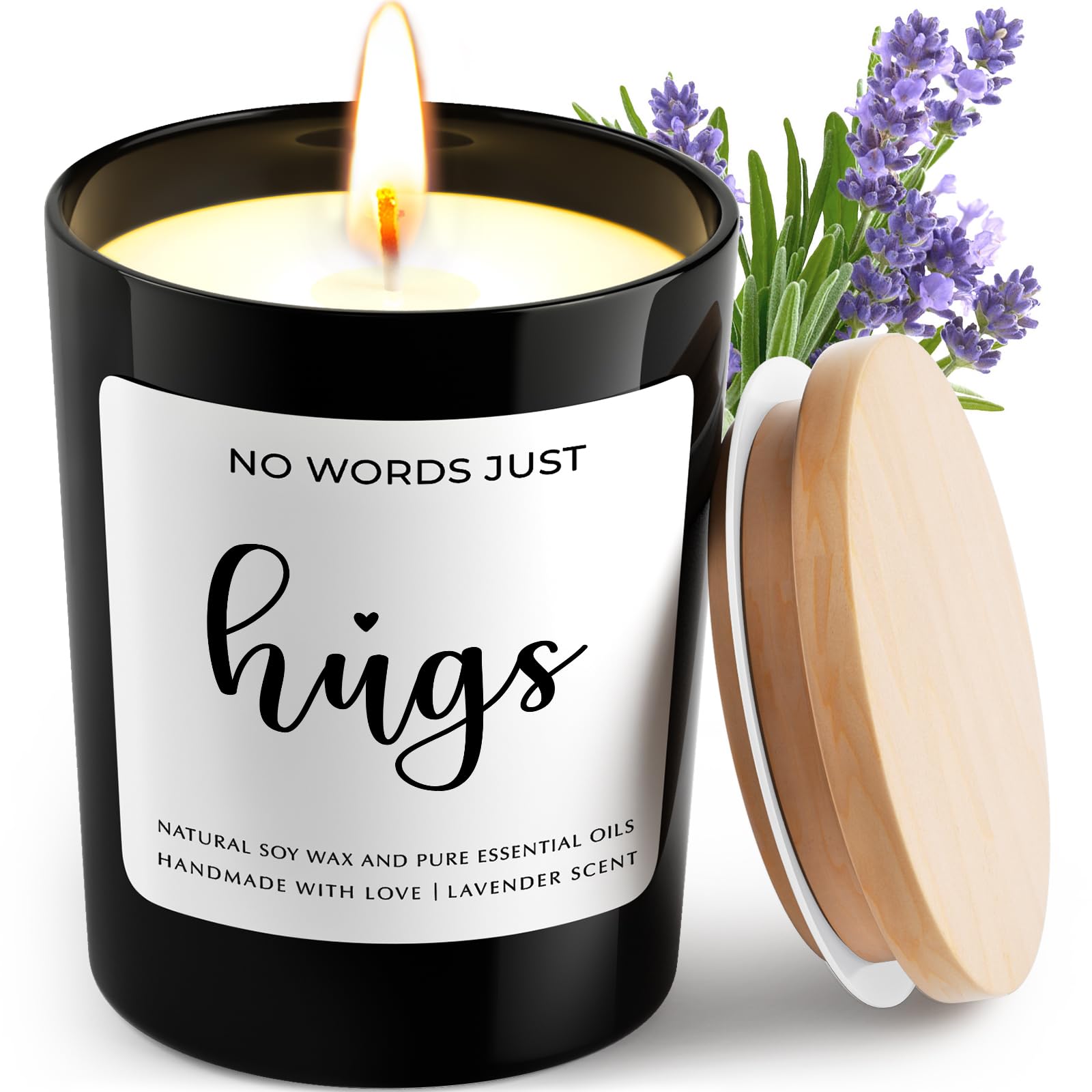 TONESLIX Sympathy Gifts for Loss of Loved One, Mom, Bereavement Gift Ideas, Thinking of You Gifts for Women, Condolences/Comfort/Get Well Soon Gift, Miscarriage, No Words Just Hugs Sympathy Candle