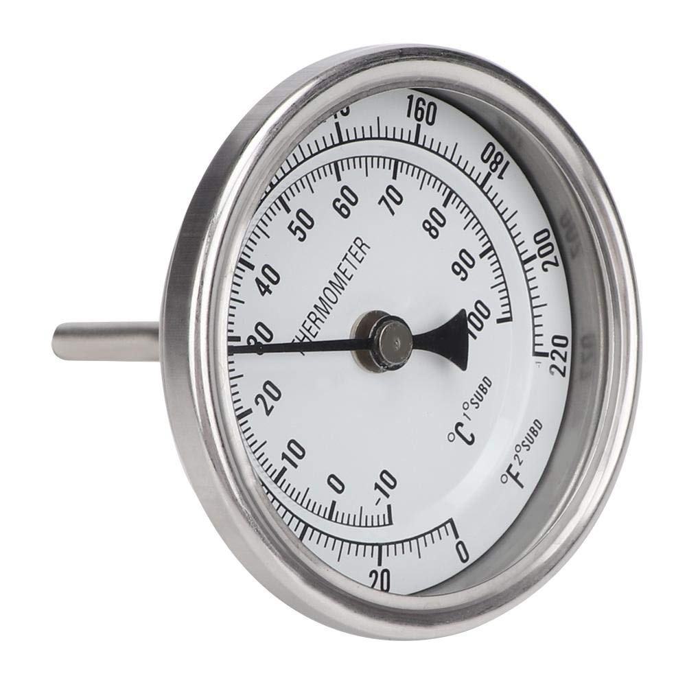 Jeffergarden Thermometer 1/2" NPT Stainless Steel Pot Thermometer Metal Dial Thermometer Kitchen Tool Accessory for Beer
