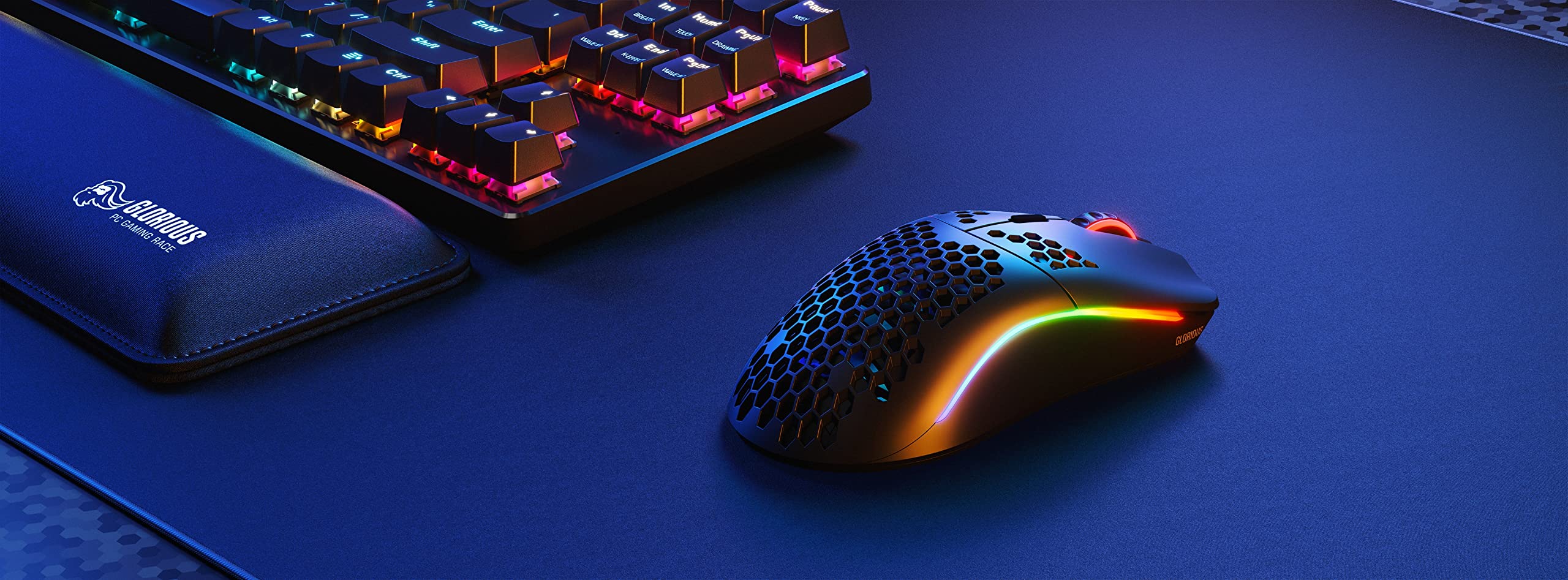 Glorious Gaming Model O Wireless Gaming Mouse - Superlight, 69g Honeycomb Design, RGB, Ambidextrous, Lag Free 2.4GHz Wireless, Up to 71 Hours Battery - Matte White (RENEWED)
