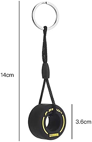 QNQA F1 Racing Tire Key Chain,Wheel Tyre Auto Keychain,Mini Cute Tire Keyring,Soft Rubber,Car Part Model Keyfob,Automotive Part Car Gift Key Ring for Men Women Auto Accessoriest,Feel (3pcs),Ø3.6×14CM