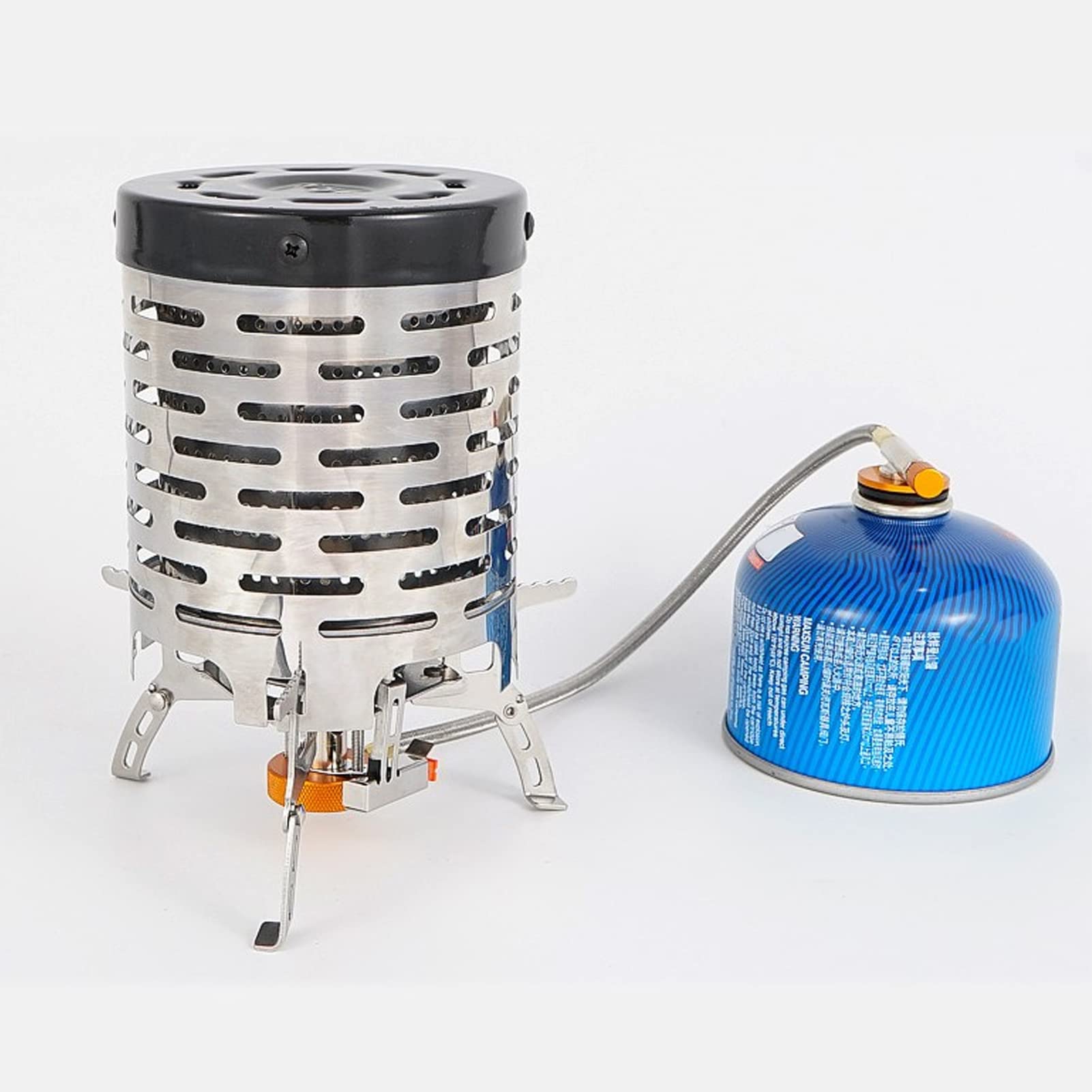 Fdit Camping Mini Heater, Camping Heating Stove Cover Portable Stainless Steel Camping Stove Accessories for Outdoor Winter Fall