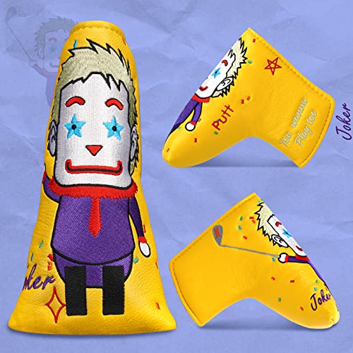 Golf Blade Putter Cover Headcover Funny Joker Putter Cover(Strong Magnetic)