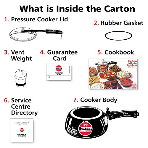 Hawkins Contura CXT20 Extra Thick Hard Anodised Pressure Cooker for Gas,Induction and Electric Stoves, 2 litres, Black