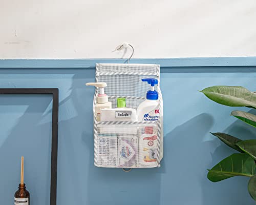 Jelier Hanging Mesh Shower Caddy,Bath Storage Basket Organizer for Camping,Cruising,Gym,College,RV (White Multi)