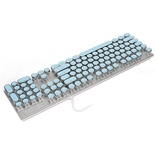 LBEC Mechanical Gaming Keyboard Retro Steampunk RGB Backlit Round Blue Switch Ergonomic Mechanical Keyboard for (Blue Switch)