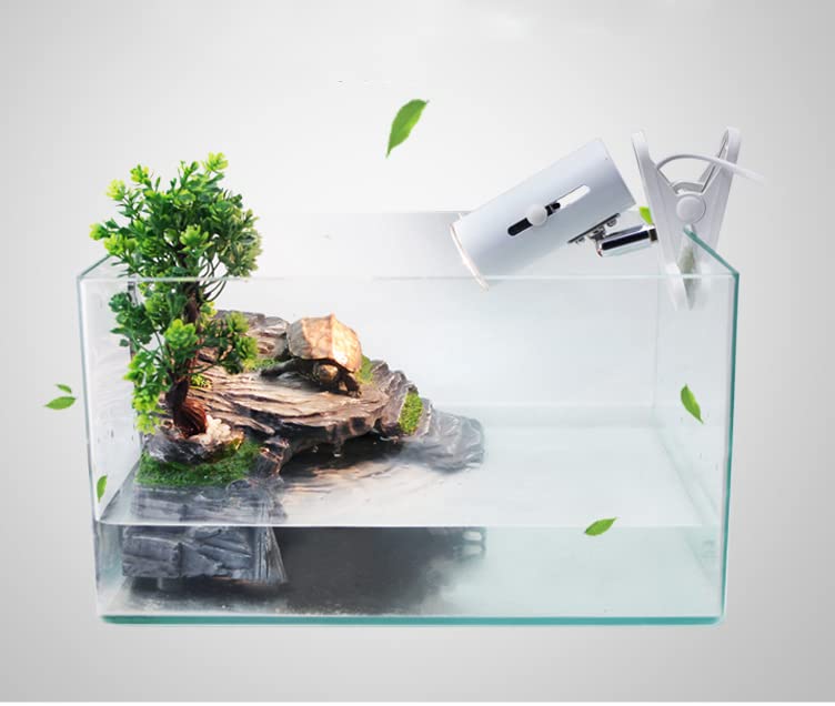 Reptile Simulation Rock Hide-Resin Amphibian Hideouts Cave Size 3.94'' x 1.77'' with Plastic Tree 7.87'',Habitat for Bearded Dragon Turtles Lizards Snakes Crab Gecko Leopard Spider Fish