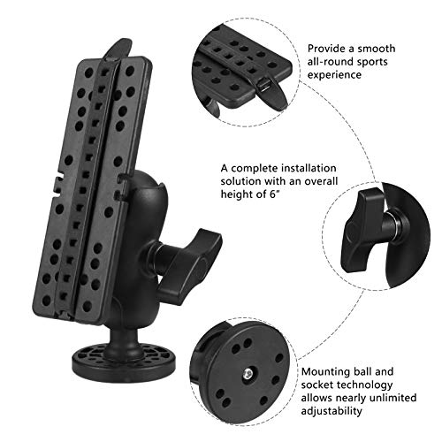 GAFOKI Ocean Kayak Universal Canoe Kayak for Boat Marine Electronic Multifunctional Down Base Mounting with Drill- - Plate Head Navigator Fish Rack Mount Track Holder Black