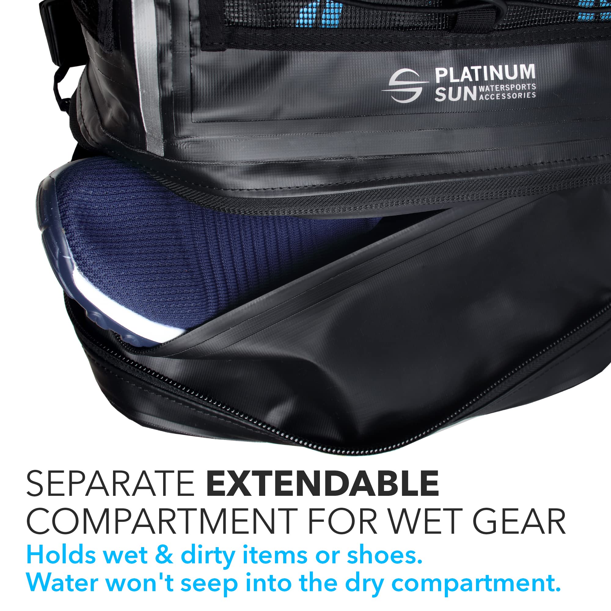 Dry Bag Backpack Waterproof 40L Heavy Duty Roll-Top beach bag with Compartment for Dirty Stuff for Travel, Hiking, Boating