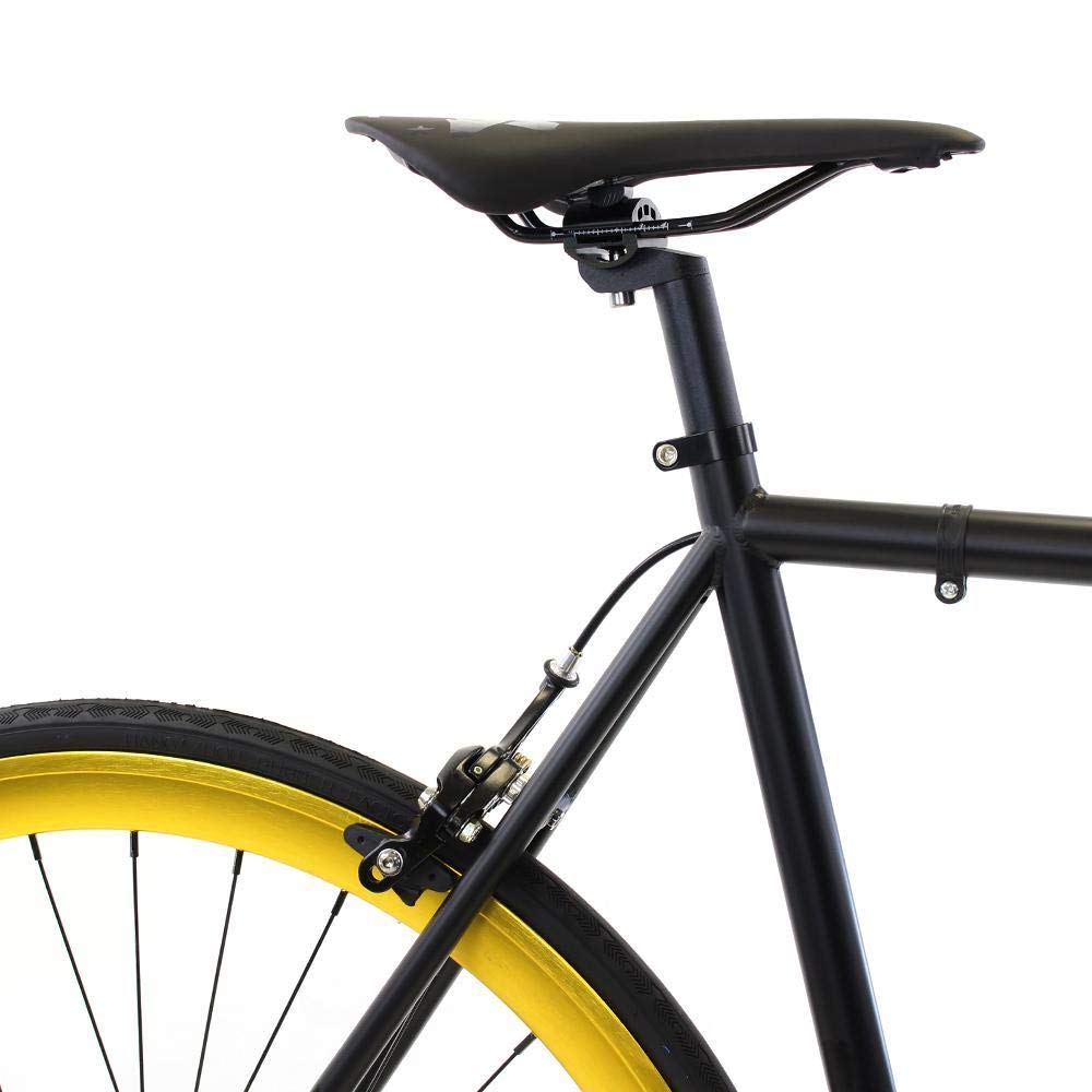 Golden Cycles Single Speed Fixed Gear Bike with Front & Rear Brakes (Saint, 63)