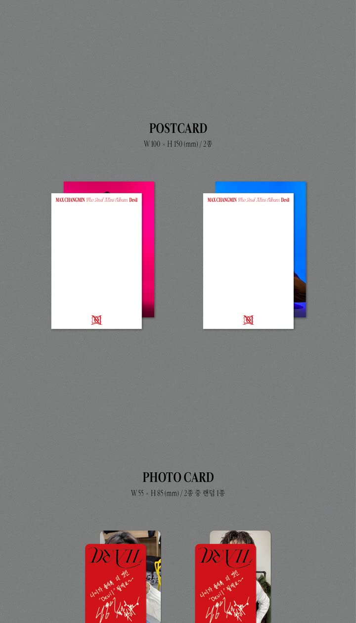 TVXQ! Max Changmin Devil 2nd Mini Album 2 Version Set CD+96p PhotoBook+1p Postcard+1p PhotoCard+Tracking Kpop Sealed