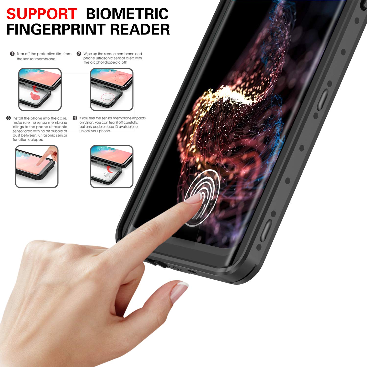 GOLDJU Samsung Galaxy S10 Plus Waterproof Case,S10 Plus Built in Screen Protector 360° Full Body Protective Shockproof Dirtproof Sandproof IP68 Underwater 6.4