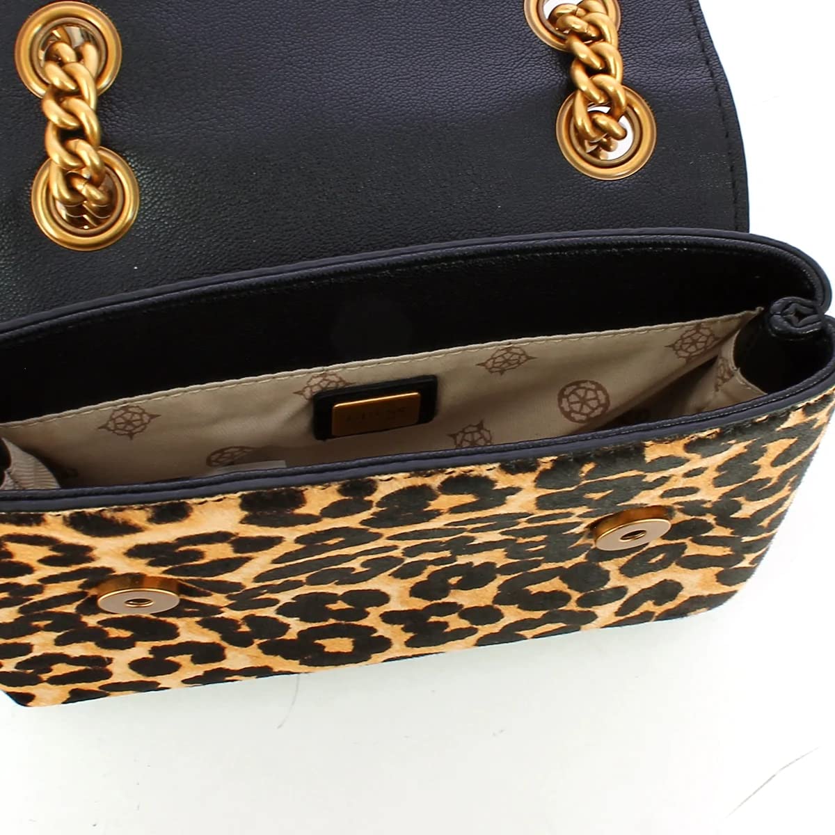 GUESS Abey Mini Crossbody Flap Leopard One Size