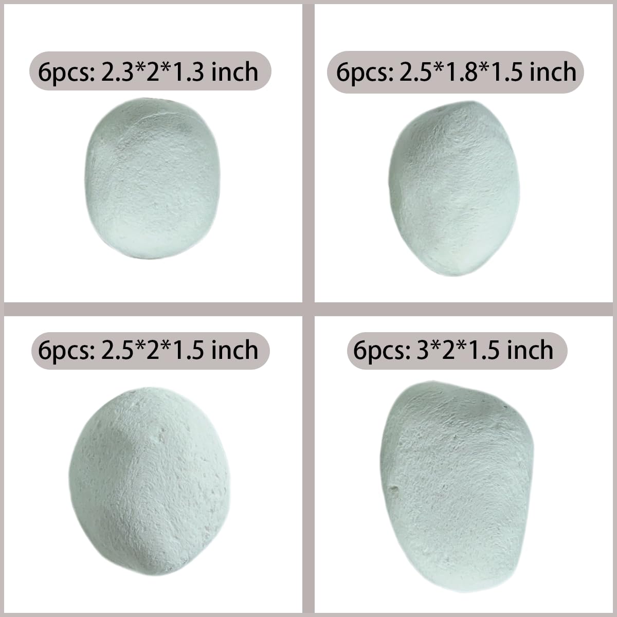 Gas Logs Ceramic Pebbles,24PCS Gas Fireplace Logs,Inside Fireplace Accessories,Ceramic Wood Logs for Gas Logs,Propane Fire Pit (White)