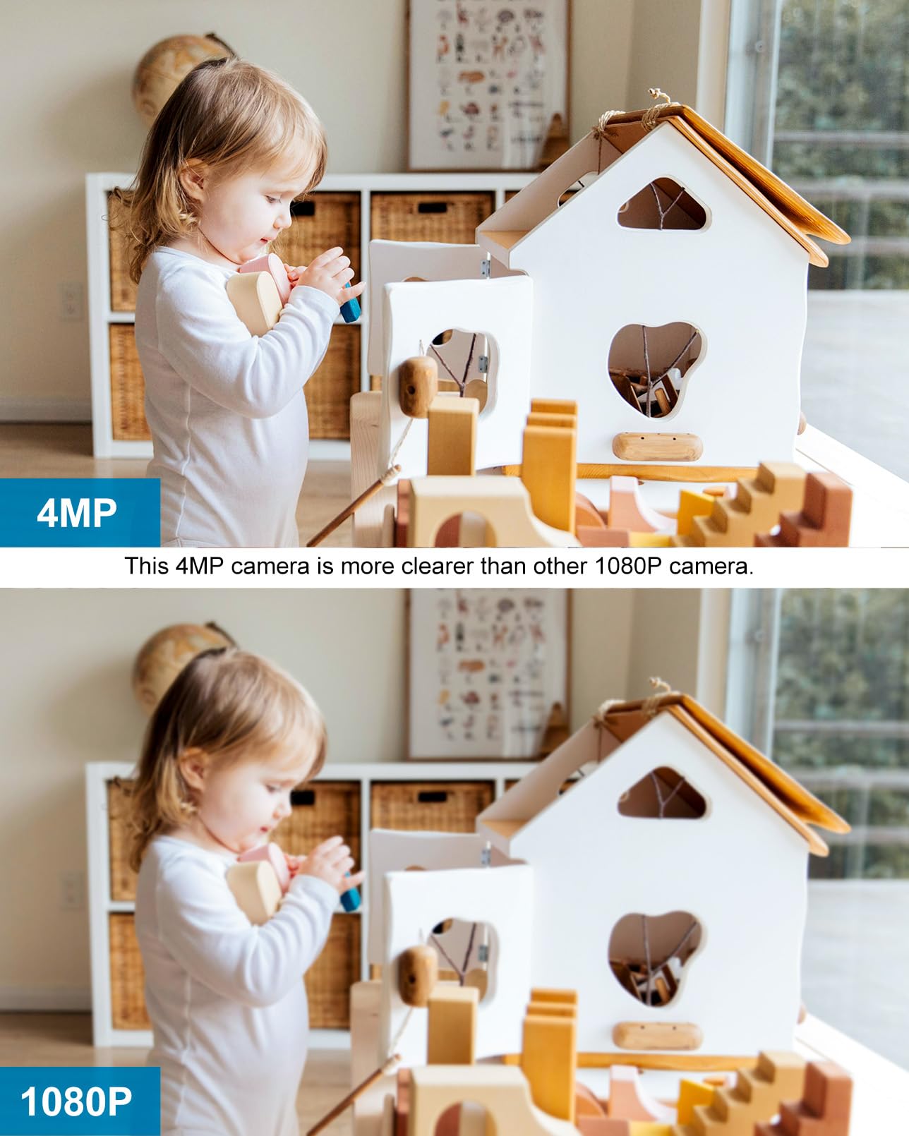 INSEETECH 4MP Wireless Indoor Security Camera, 2.4GHz WiFi for Home, Baby, Pet Monitoring. Motion Detection, Auto Tracking, 2-Way Talk, Tuya App. Ideal for Home Security. (One Kits-2.4GHz Camera)
