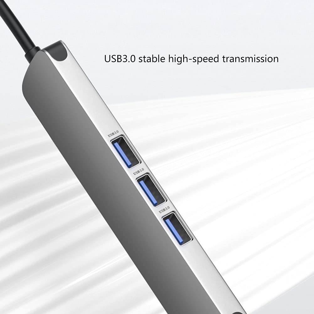 Hub Dock Adapter USB C Hub 8-in-1 USB C Docking Station with Ethernet, HDMI, 3 USB3.0, SD/TF Card Reader, USB-C PD Compatible USB C Device Computer Accessories