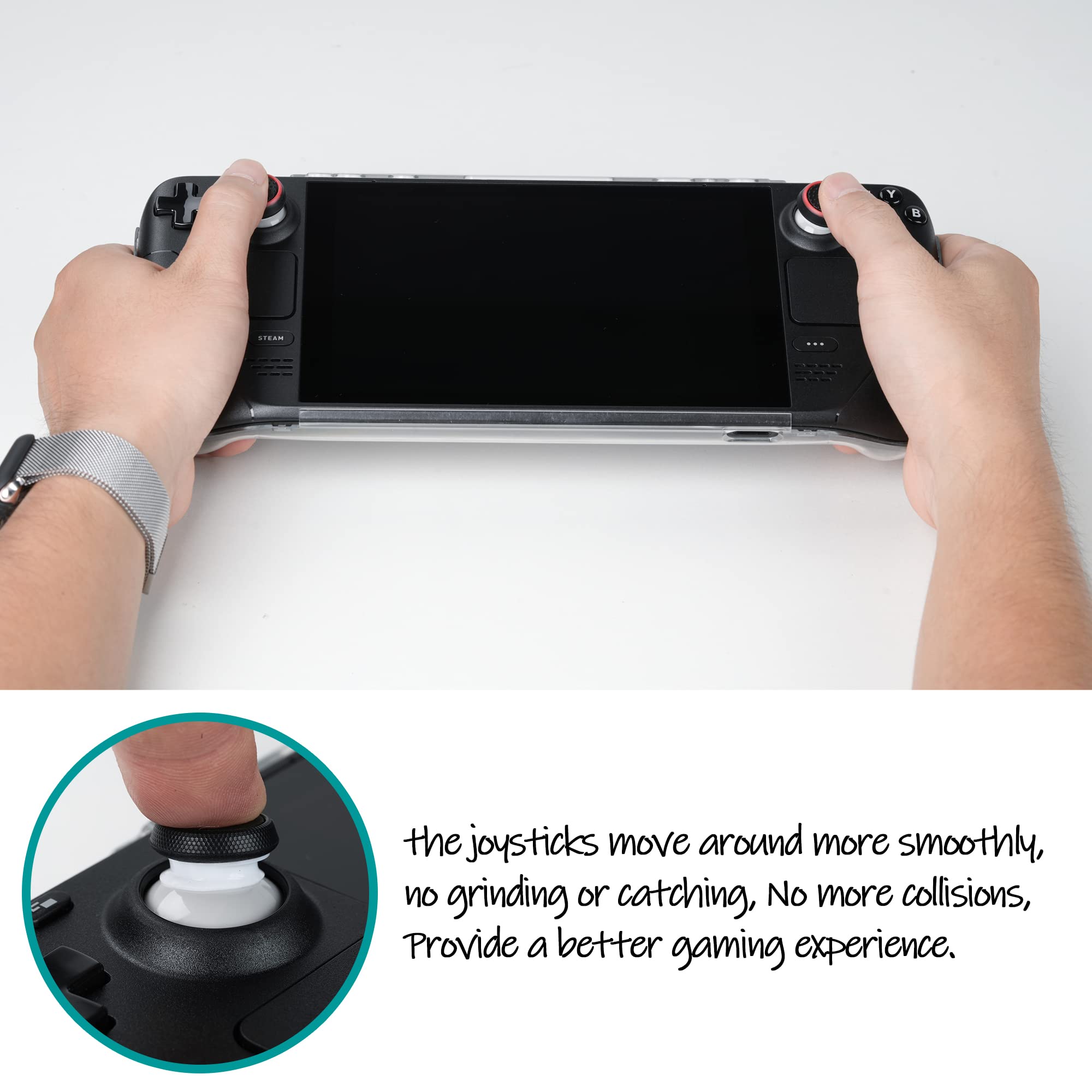 Joystick Protectors and Thumb Grip Caps for Steam Deck - Include 30 Silicone Joystick Protectors + 6 Thumb Grip Caps for Steam Deck