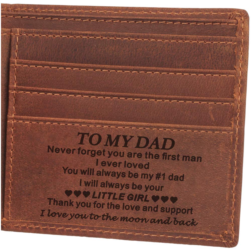Engraved Bifold Mens Wallet, Wallet Gifts for Dad, to Dad Gifts, Gifts for Fathers Day to Men, Dad Birthday Gifts, Personalized Gifts for Dad from Daughter