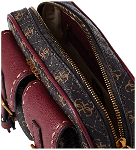 GUESS No Limit Crossbody Sling Brown Logo/Merlot One Size