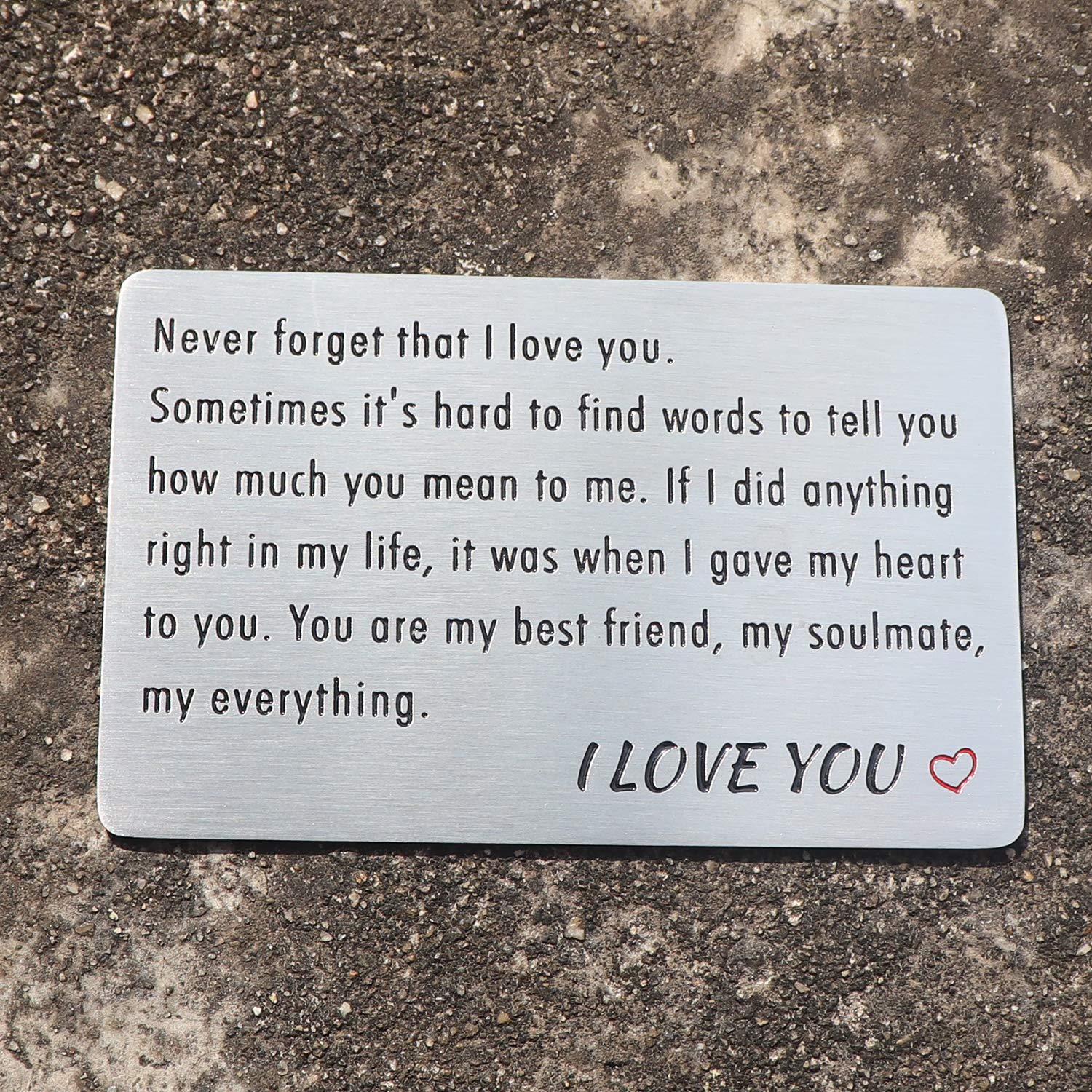 Engraved Wallet Card Insert, Stainless Steel Anniversary Wallet Cards Gifts from Wife for Husband Men Boyfriend