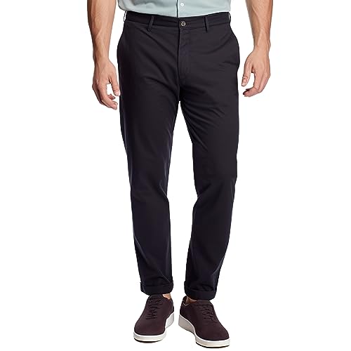 YUCENFU Mens Straight Fit Stretch Casual Pants Elastic Waist Casual Pants for Men(WZHS30L40W) Black