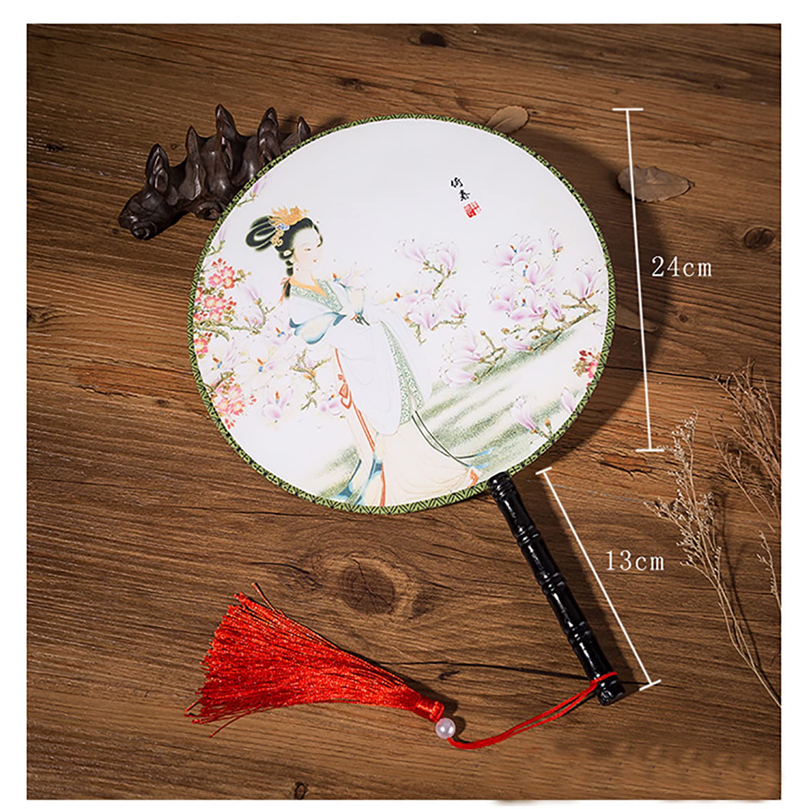 FAYERY Fan Group Fan Chinese Style Classical Palace Fan Double-Sided Women's Round Palace Dance Fan Hanfu Fan