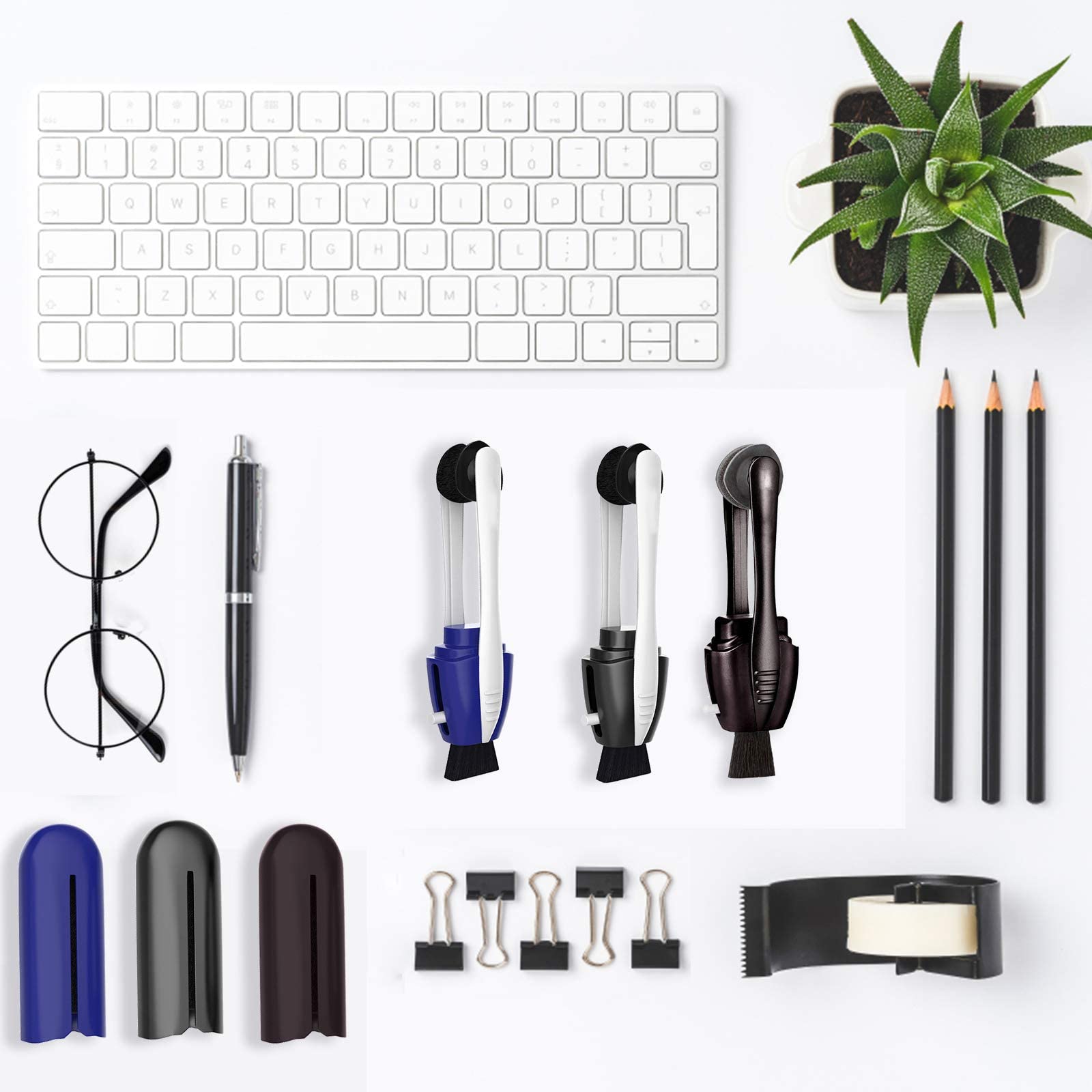 Eye Glasses Lens Cleaner, Microfiber Spectacles Portable Carbon Eyeglasses Cleaner, Efficient and Durable Carbon Microfiber Technology - Eyeglass Cleaner Kit(3pc)