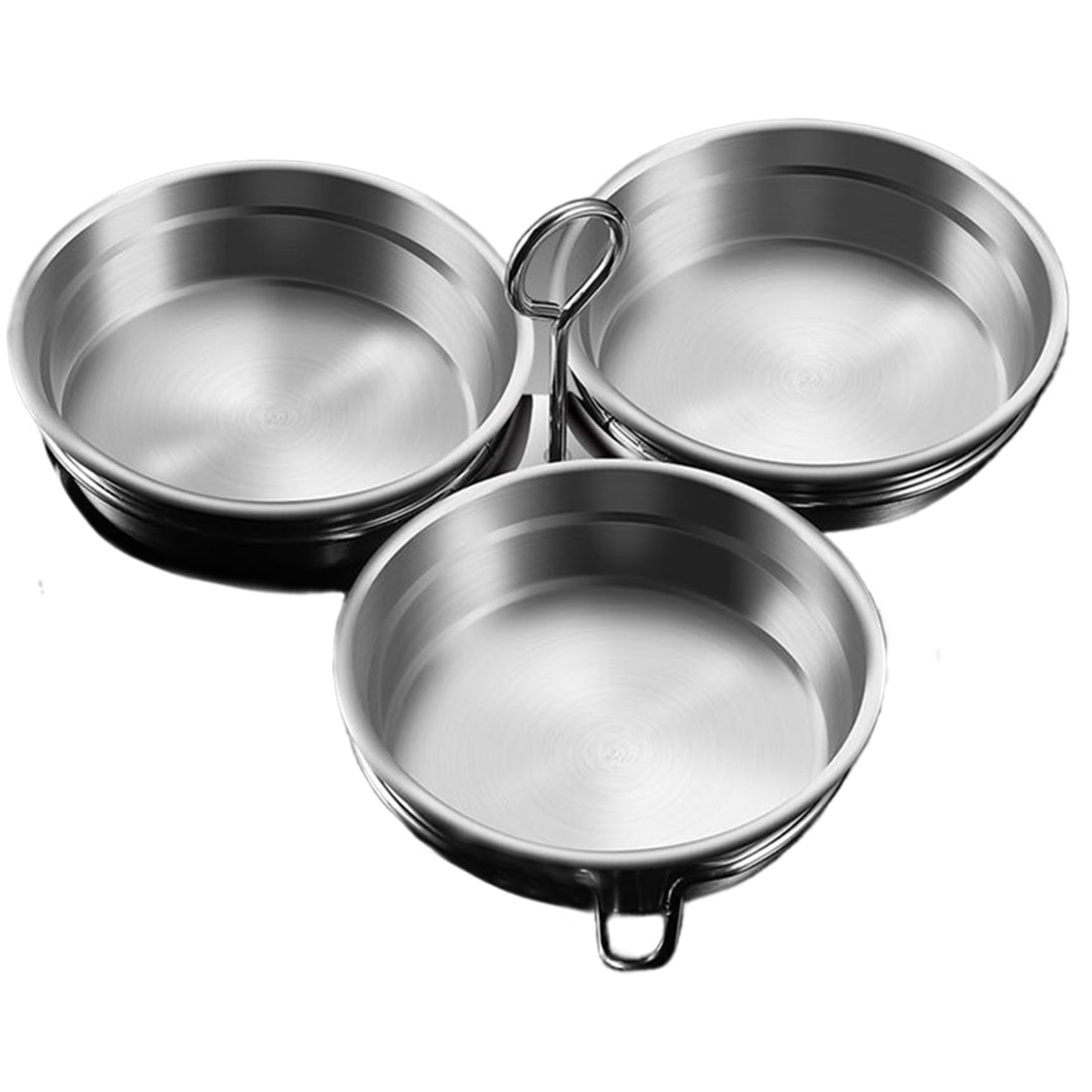 KDAMGOQE Stainless Steel Egg Poacher, 3-Cup Poached Egg Cooker with Rack and Anti-Scalding Handle for Microwave Oven Stovetop, Round Poached Egg Cooker