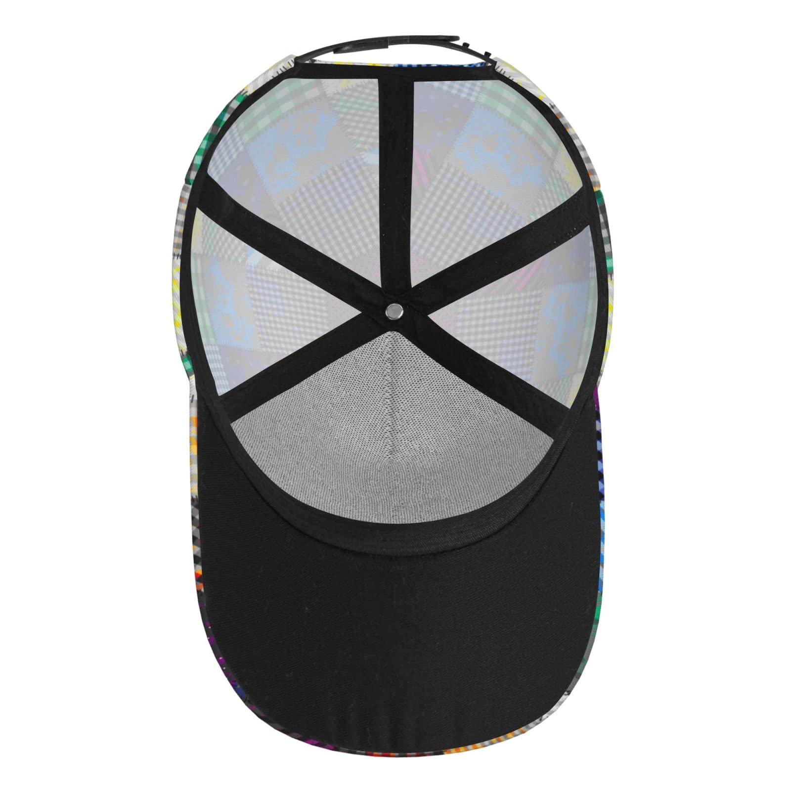 FAYXTIN Patchwork Colors Plaid Colourful Baseball Hat Trucker Cap Dad Hats for Men Women Adjustable Snapback Caps