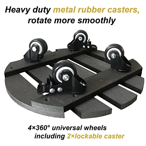 NOAMOO Round Plant Caddy with Wheels Heavy Duty Outdoor Indoor 12 Inch 2 Pack,Rolling Plant Stand with Casters for Heavy Pots 150LBS,Charcoal