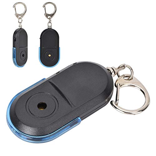 Whistle Key Finder, Anti-Lost Alarm Key Finder Locator Whistle Sound Control with Battery(Blue)
