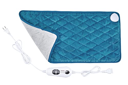 Weighted Heating Pad - 2.2lb Large Electric Heated Pad,with 6 Temperature Levels,with 4 Kinds of time Automatic Shutdown,Fast-Heating Technology for Waist/Abdomen/Neck Pain and Cramps Relief,12''×24''