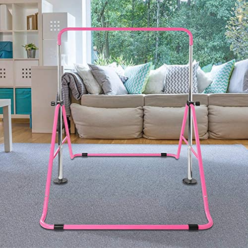 DOBESTS Gymnastics Bar, Kids Folding Horizontal Bar, Adjustable Height Gymnastic Horizontal Bars, GymnasticTraining Equipment for Home Gym Indoor Garden Outdoor