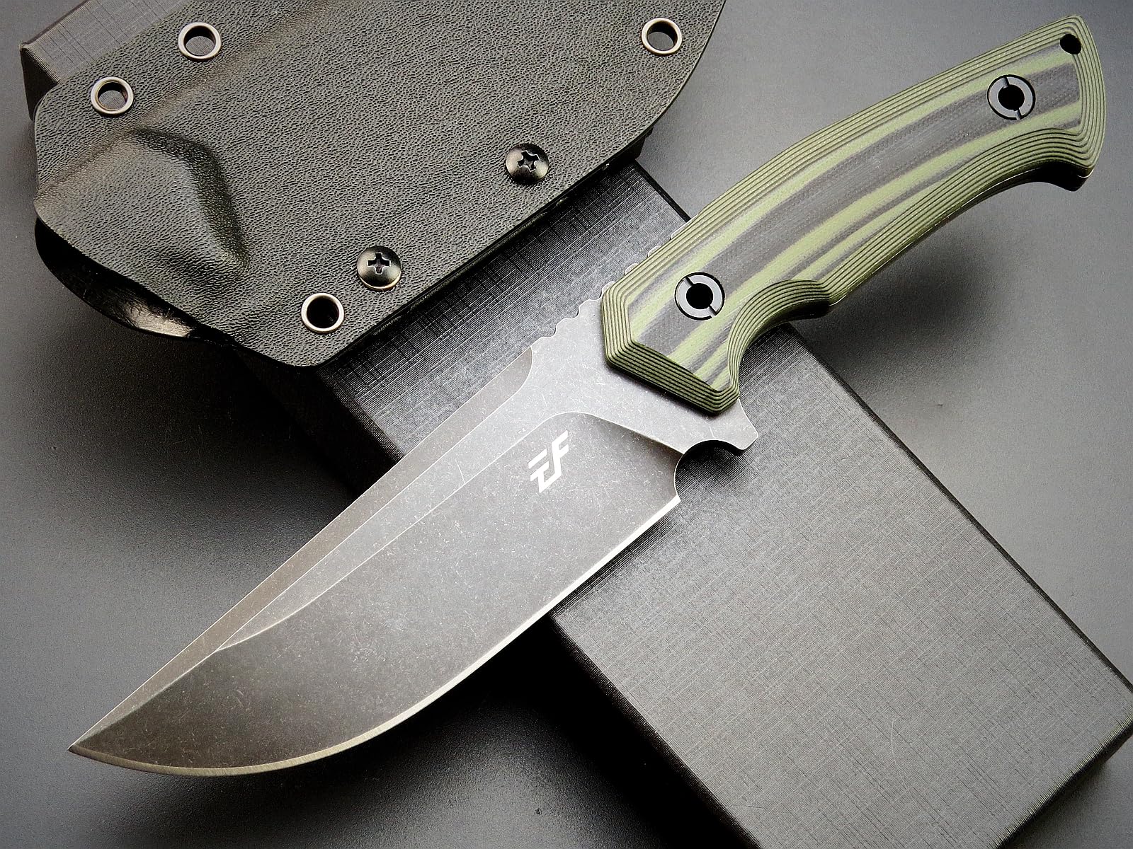 Eafengrow EF134 Fixed Blade Knife DC53 Steel Blade Two Tone G10 Handle Full Tang Heavy Duty EDC Straight Knifes for Working Camping Hunting Bushcraft(Black)