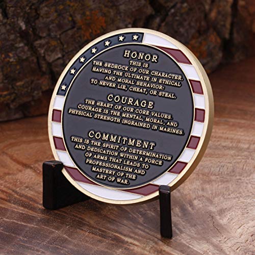 Marine Corps Core Values Challenge Coin - USMC Challenge Coin - Amazing US Marines Military Coin - Designed by Marines for Marines & Veterans!