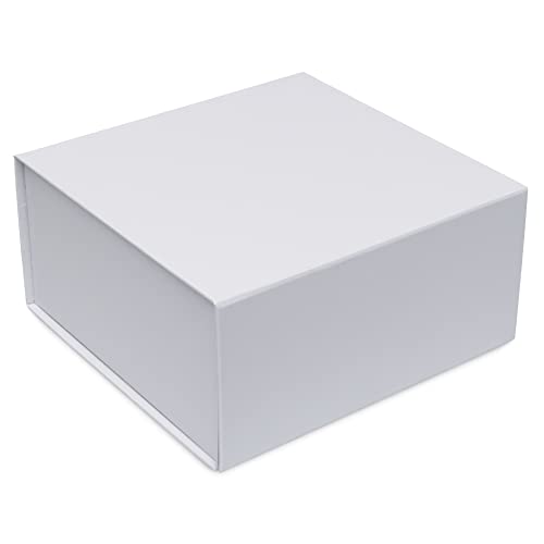 White Boxes for Gifts - 1 Pack Magnetic Closure Luxury Collapsible Gift Box with Lid, Small Cardboard Box for Gift Wrapping, Holidays, Birthdays, Weddings, Bridesmaids, Small Businesses - 6x6x3