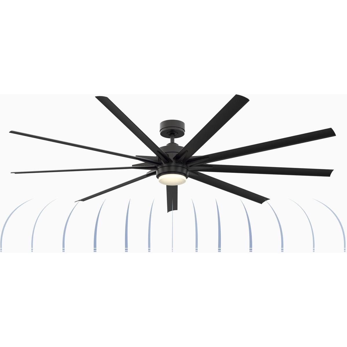 Fanimation FPD8159BLW Odyn 84 inch Indoor/Outdoor Ceiling Fan with Black Blades and LED Light Kit